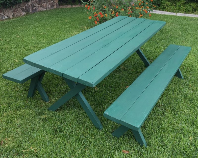 6′ Picnic Bench – Green – LA Party Rents