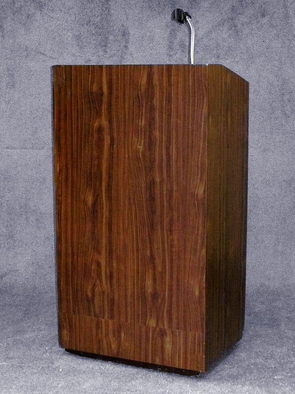 Walnut Podium w/ Gooseneck & Mic Holder – LA Party Rents